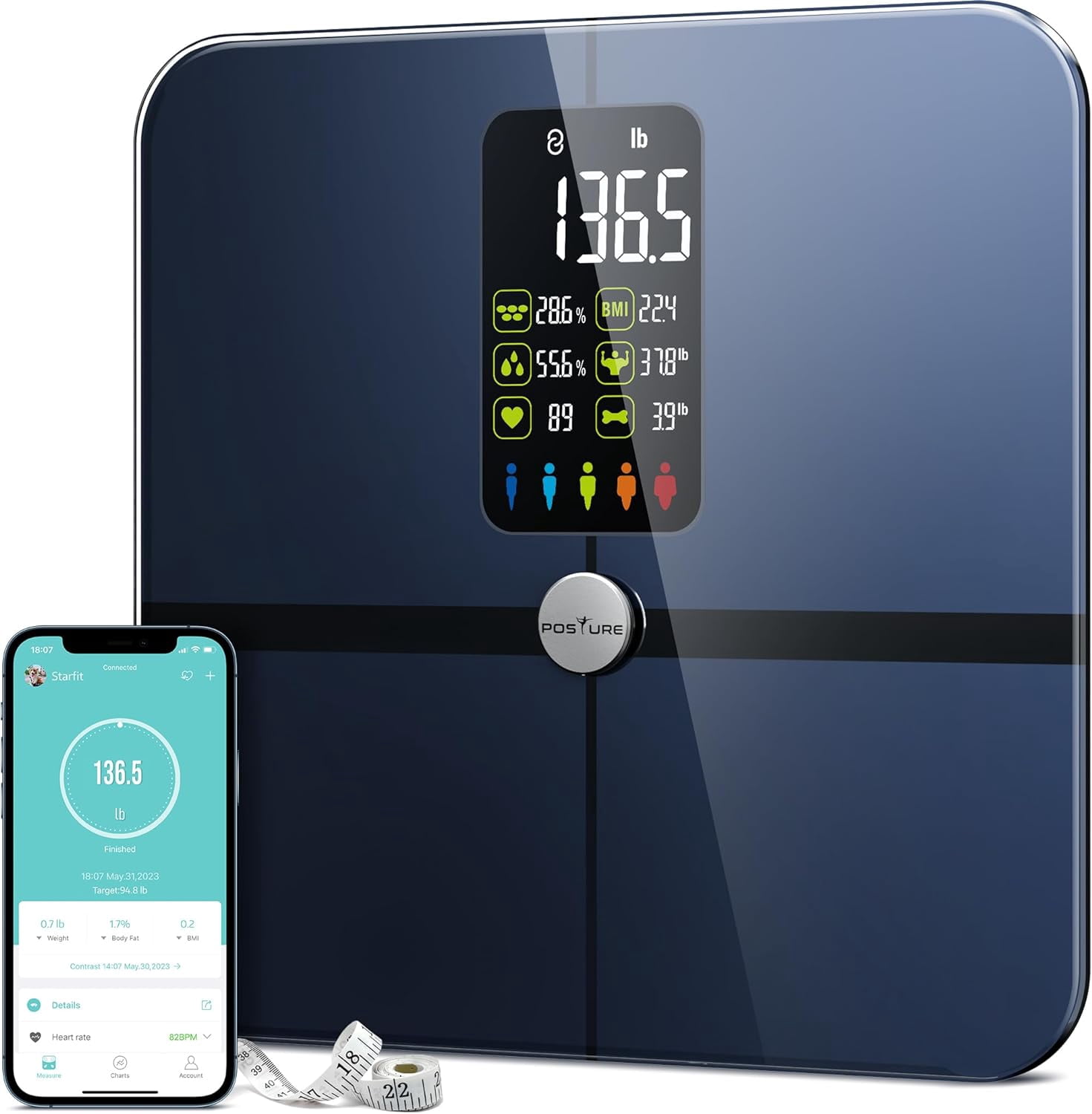 Body Fat Scale, Extra Lar Display Digital Bathroom Wireless Weight ...