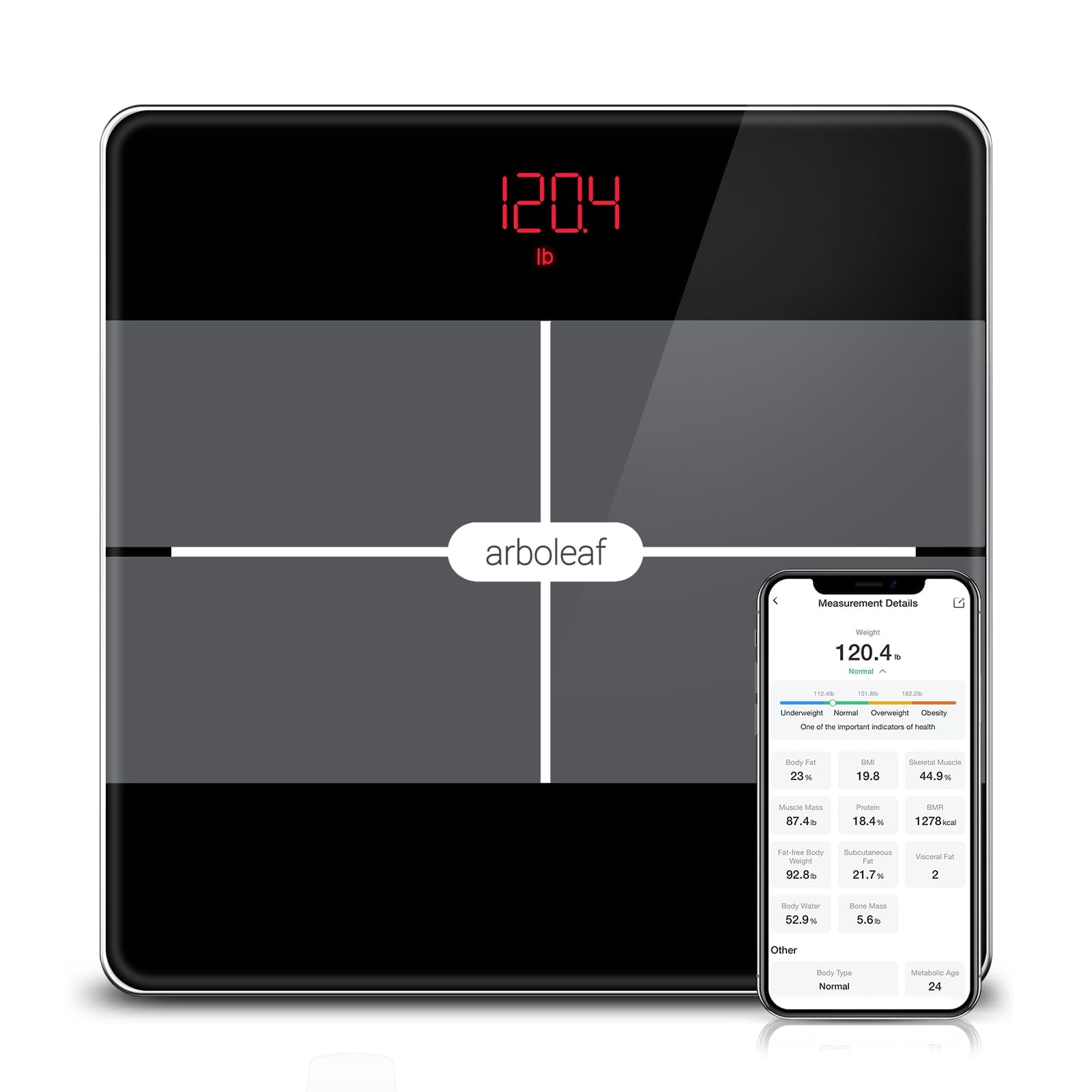 Body Fat Scale, Smart Digital Bathroom Scale with Bluetooth, 14 Body ...