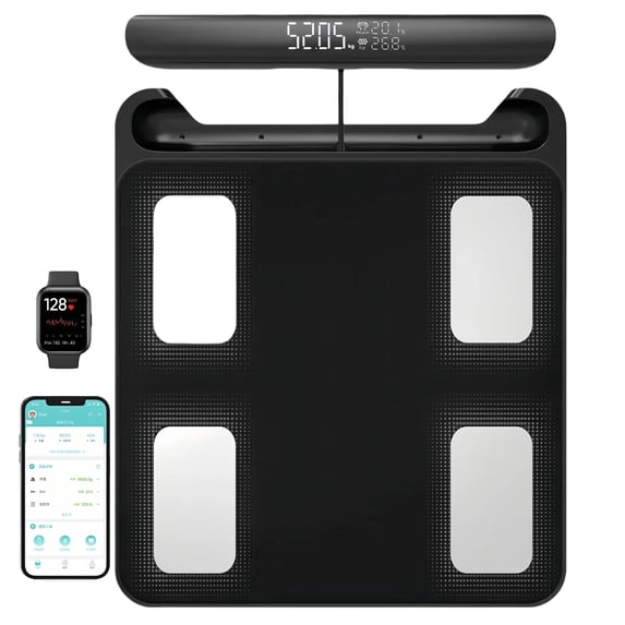 Body Fat Scale with Handles, 8-Electrode Smart Body Composition Scale ...