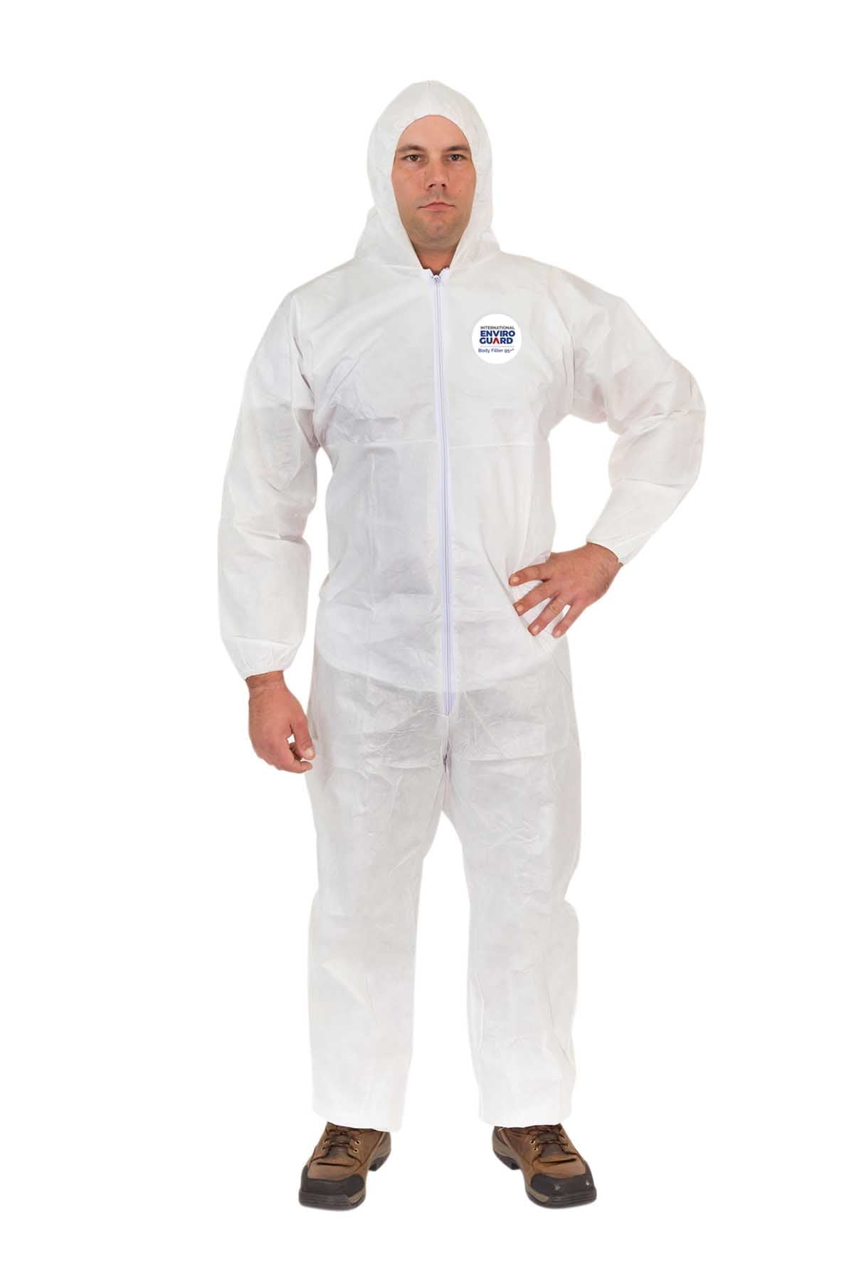 Body Filter 95+ Disposable Coverall Suits (White) | Breathable Cool ...