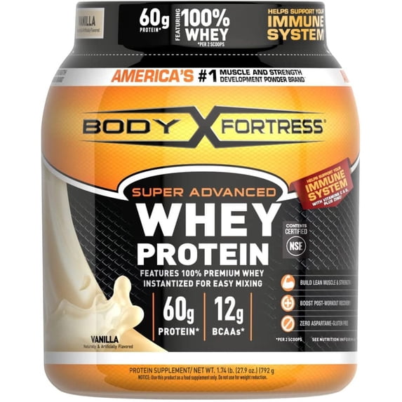 Body Fortress Super Advanced Whey Protein Powder - Vanilla 1.74 lbs ...