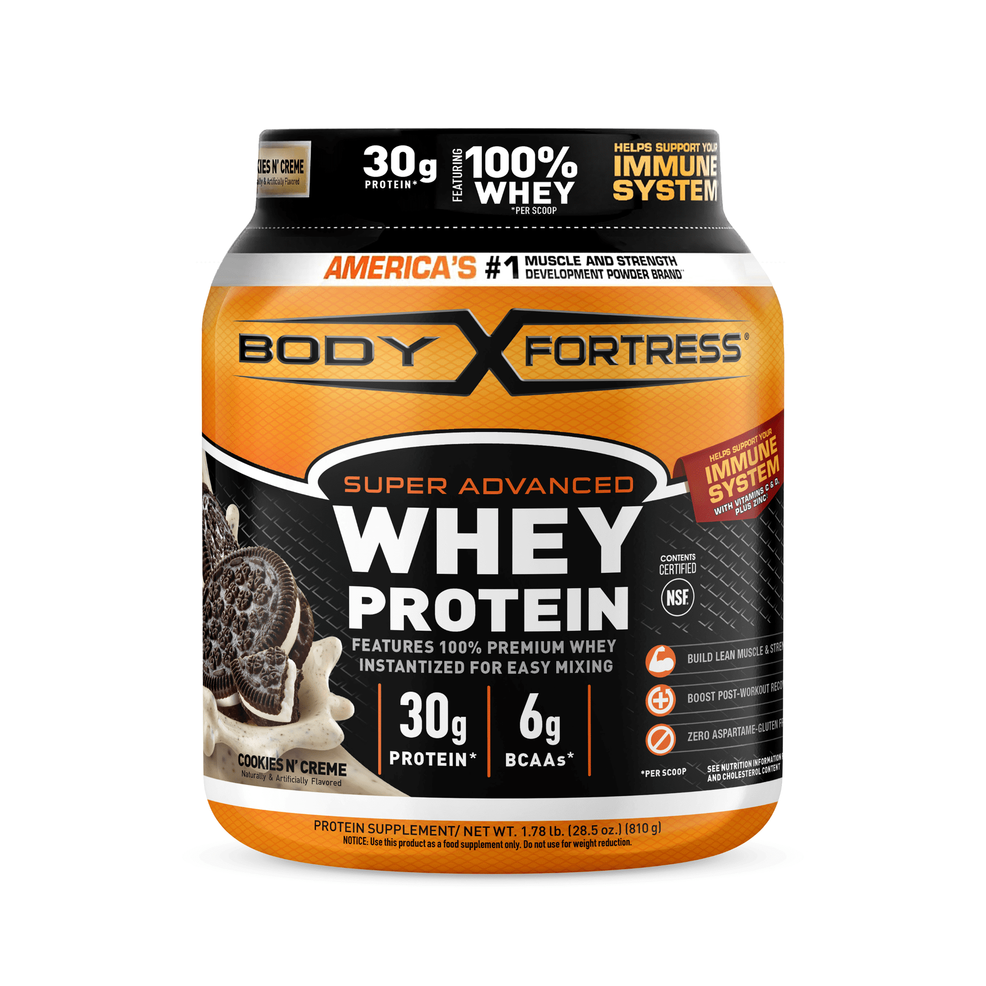 Body Fortress Whey Powder, 30g Protein Per Scoop, Cookies N’ Creme, 1. ...