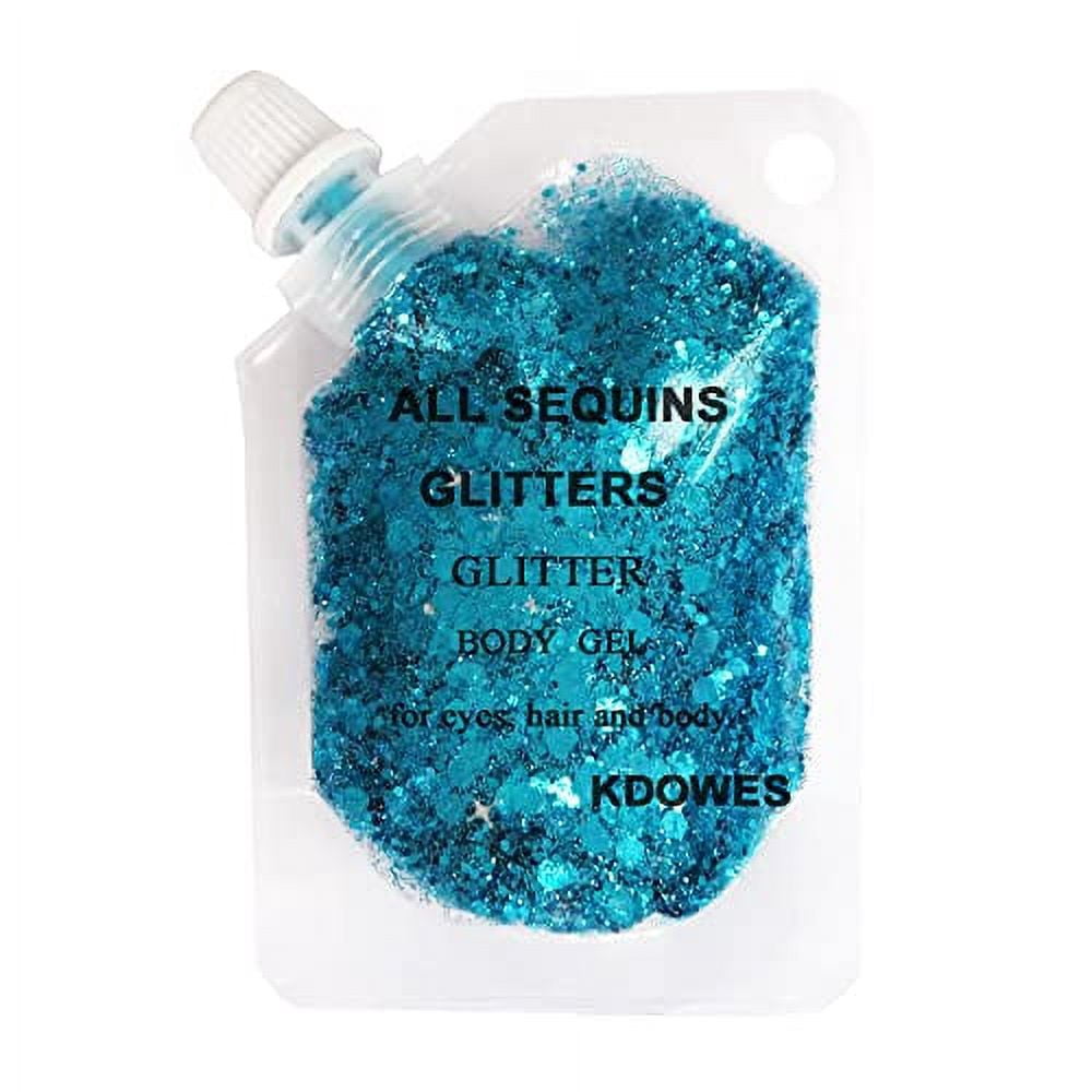Body Glitter Gel 16 Color Sequins Glitter Gel Easy to Apply&Clean ...