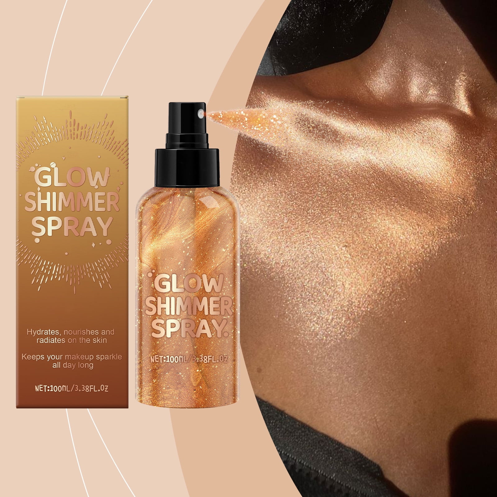 Body Glitter Spray Face Glitter gel - Champagne Body Shimmer for Face ...