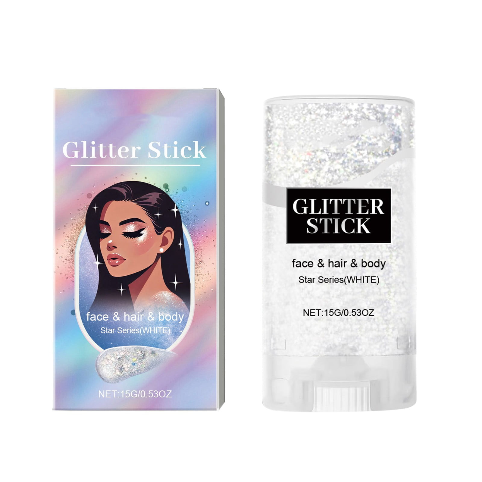 Body Glitter Stick - Waterproof Glitter Gel with Shimmering Holographic ...