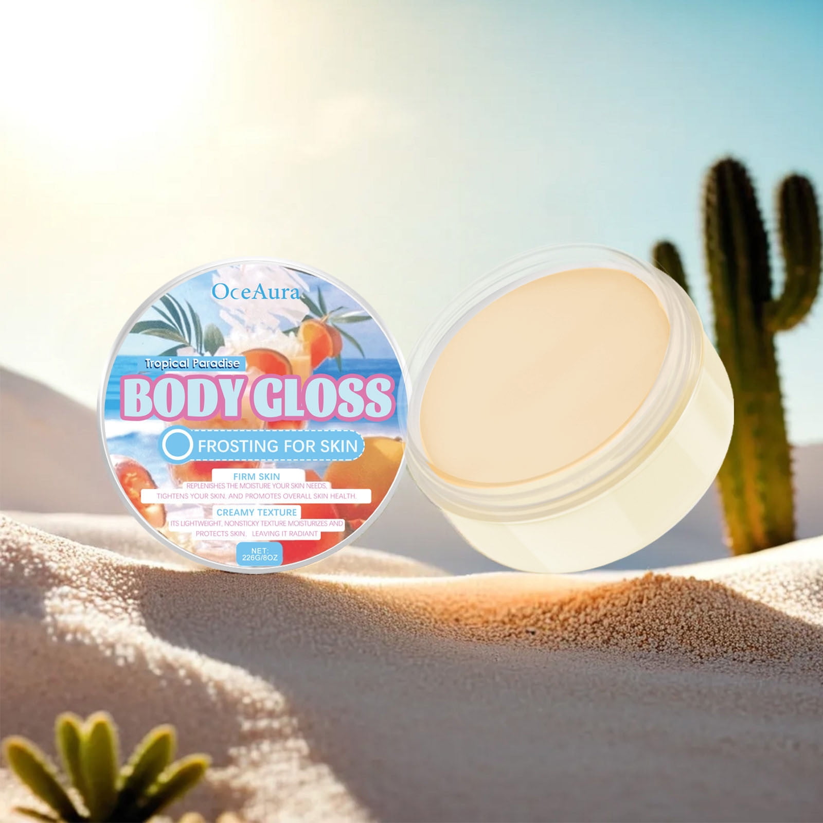 Body Gloss Solid Aromatic Ointment Cream for Natural Tan with Shea and ...