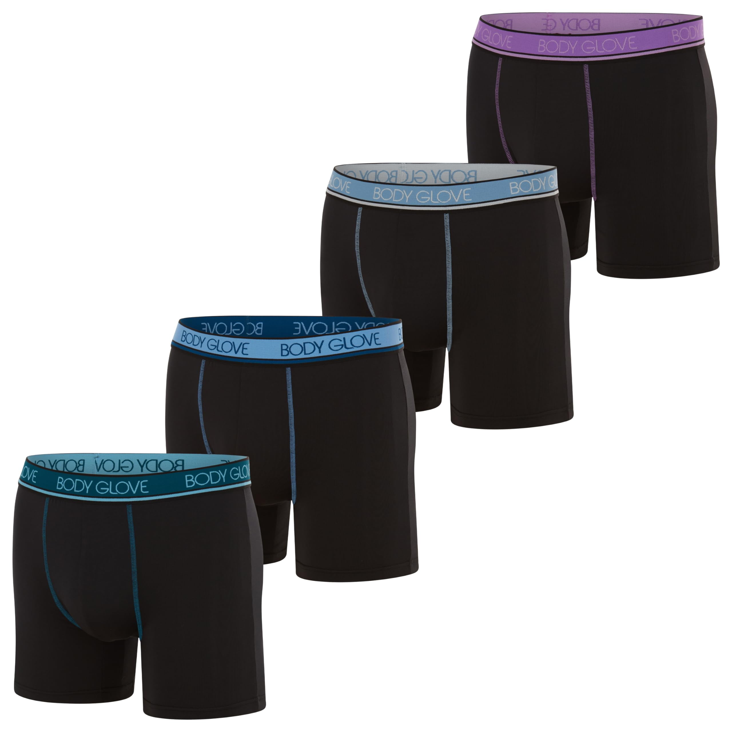 Body Glove 4-Pack Mens Underwear Boxer Briefs - Anti Chafing Long Leg ...