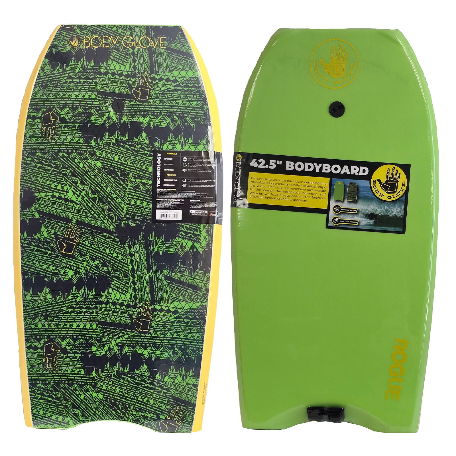 Body Glove 42.5" Bodyboard Lightweight Boogie Board - Green - Walmart.com