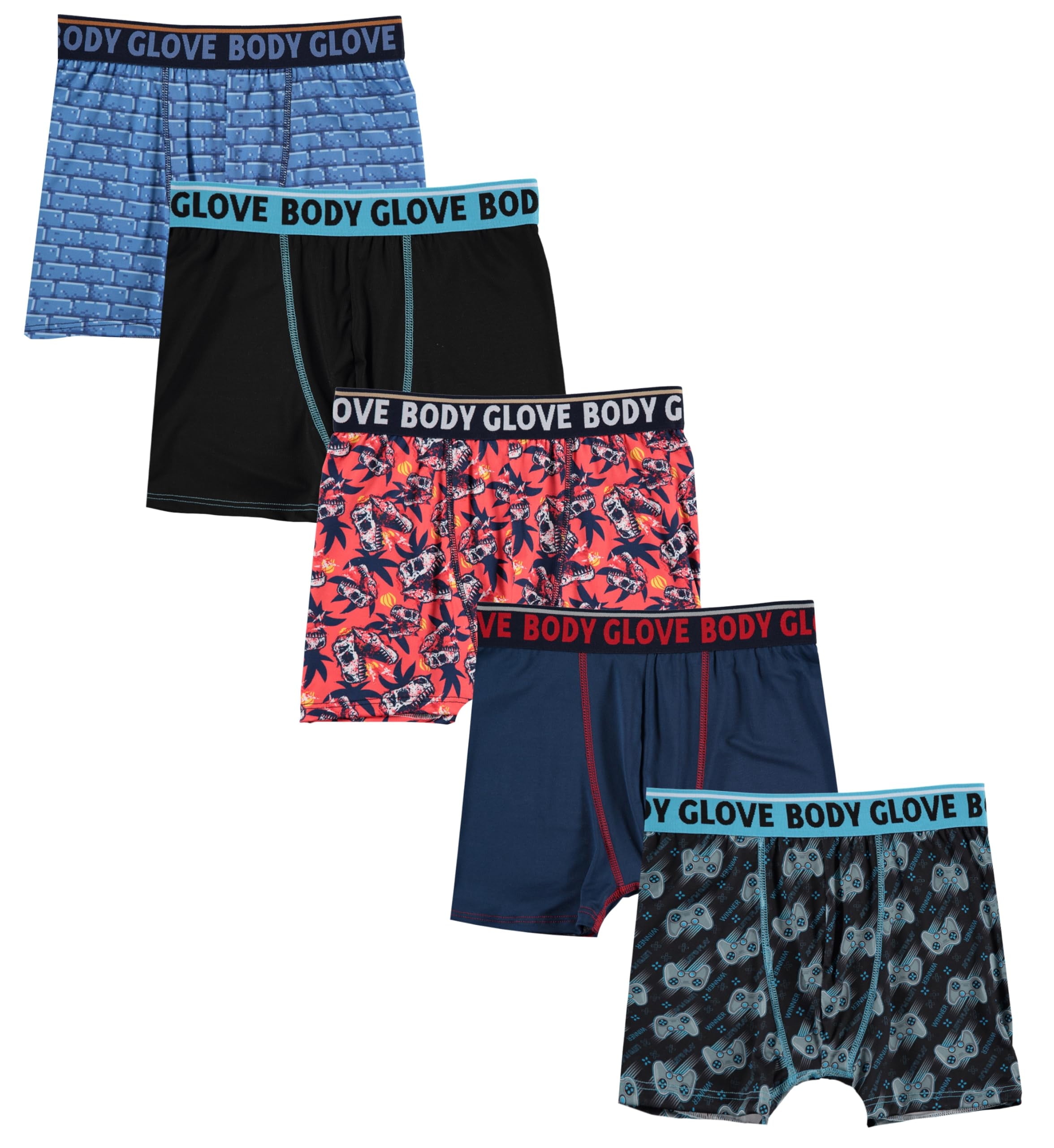 Body Glove Boys 5PK Gaming Prints & Solids Boxer Briefs - Walmart.com