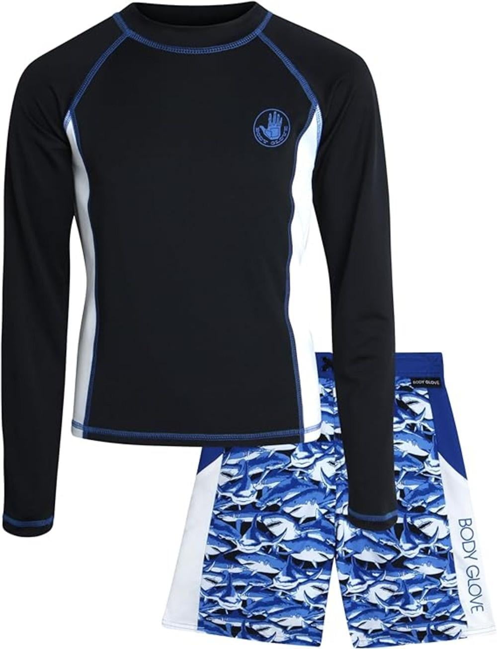 Body Glove Boys’ Long Sleeve Rash Guard Set – UPF 50+ Swim Shirt and ...
