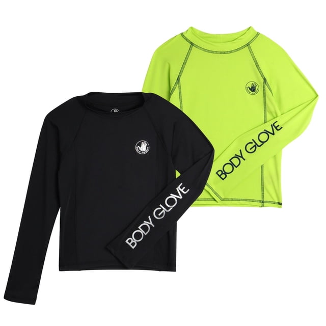 Body Glove Boys' Long Sleeve Rash Guard Shirt – 2 Pack UPF 50+ Quick ...