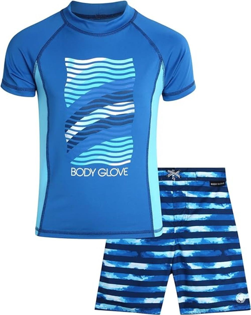 Body Glove Boys’ Rash Guard Set – UPF 50+ Short Sleeve Swim Shirt and ...