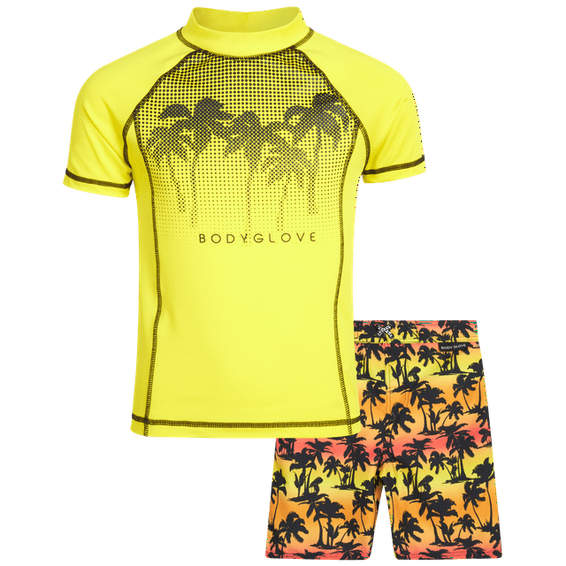 Body Glove Boys’ Rash Guard Set – UPF 50+ Short Sleeve Swim Shirt and ...