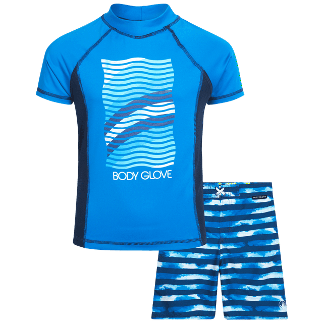 Body Glove Boys’ Rash Guard Set – UPF 50+ Short Sleeve Swim Shirt and ...