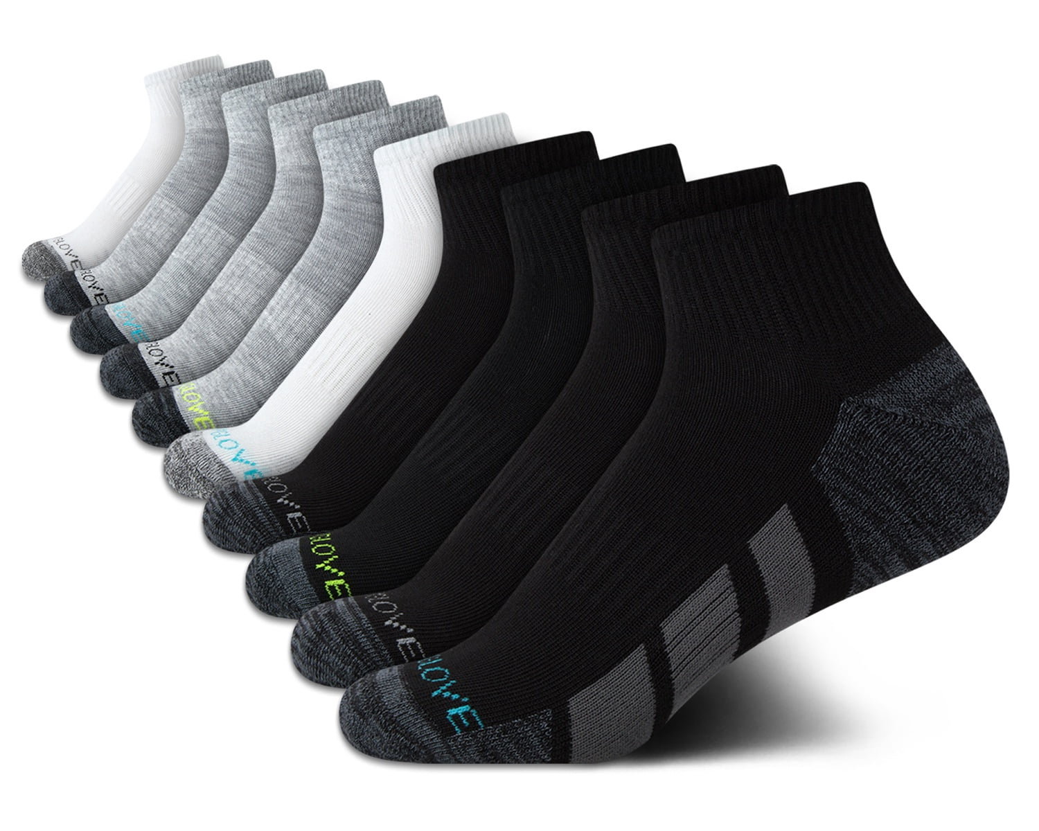 Body Glove Boys' Athletic Quarter Socks, 10 Pack, Moisture Wicking ...