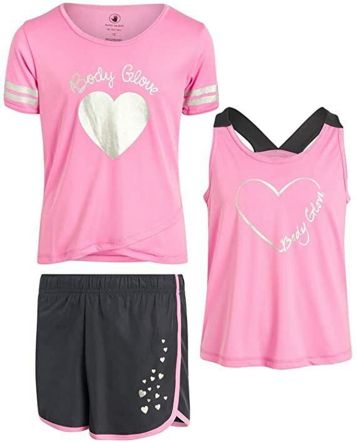 Body Glove Girls Active Short Set with Matching Tank Top and T-Shirt 4 ...