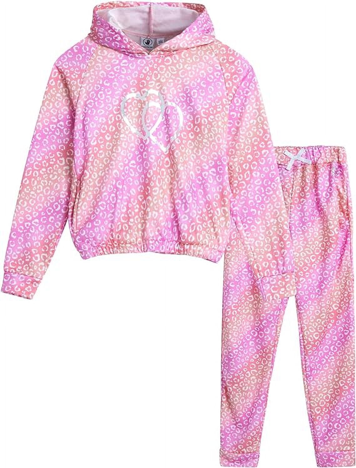 Body Glove Girls' Fleece Jog Set - 2 Piece Cozy Pullover Hoodie and ...