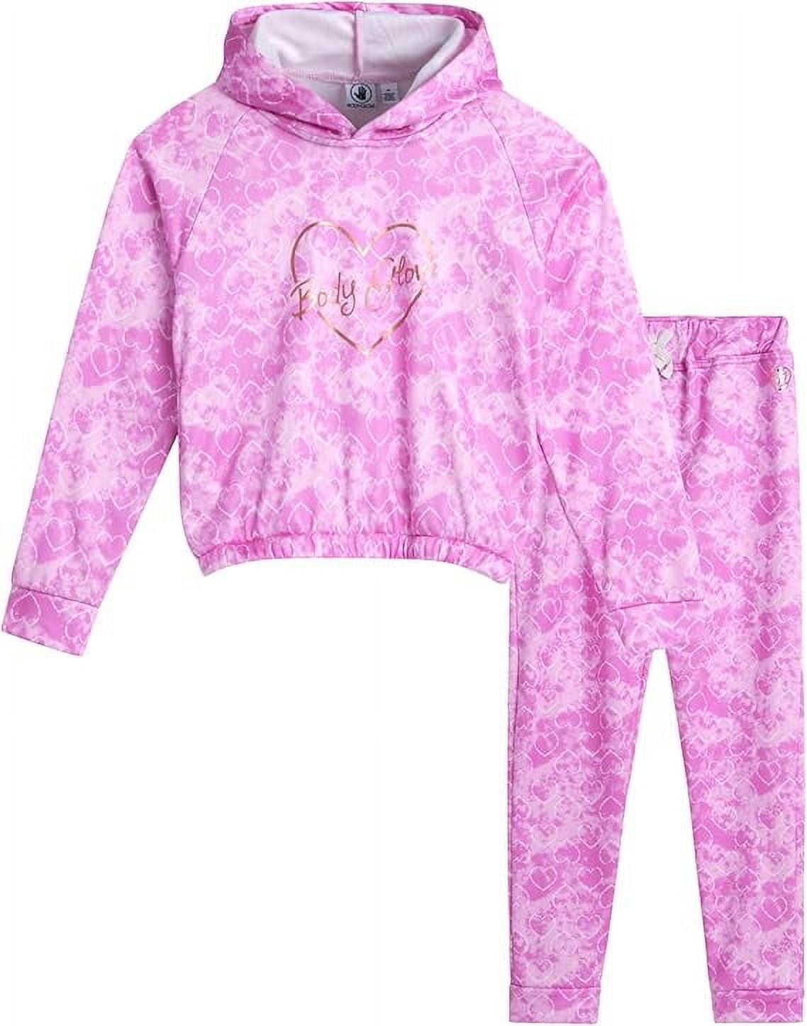 Body Glove Girls' Fleece Jog Set - 2 Piece Cozy Pullover Hoodie and ...