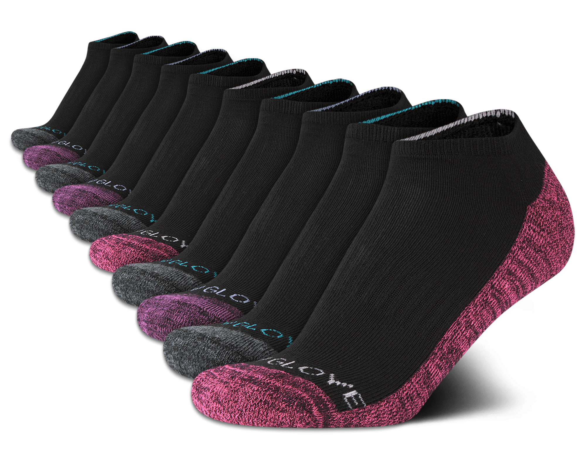 Body Glove Girls' Socks - 10 Pack Performance Cushion Athletic No Show ...