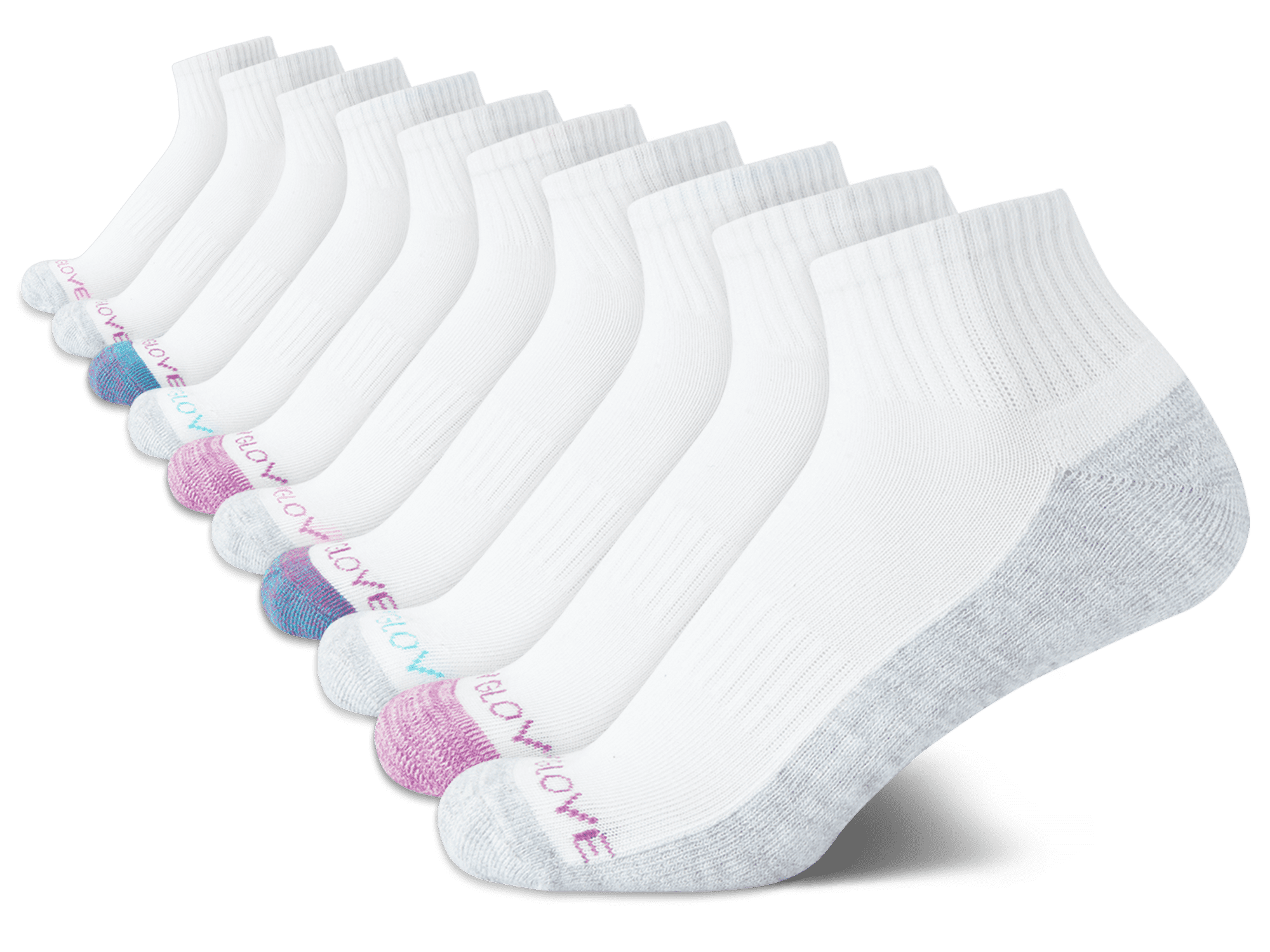 Body Glove Girls' Socks 10 Pack Performance Cushion Athletic Quarter ...