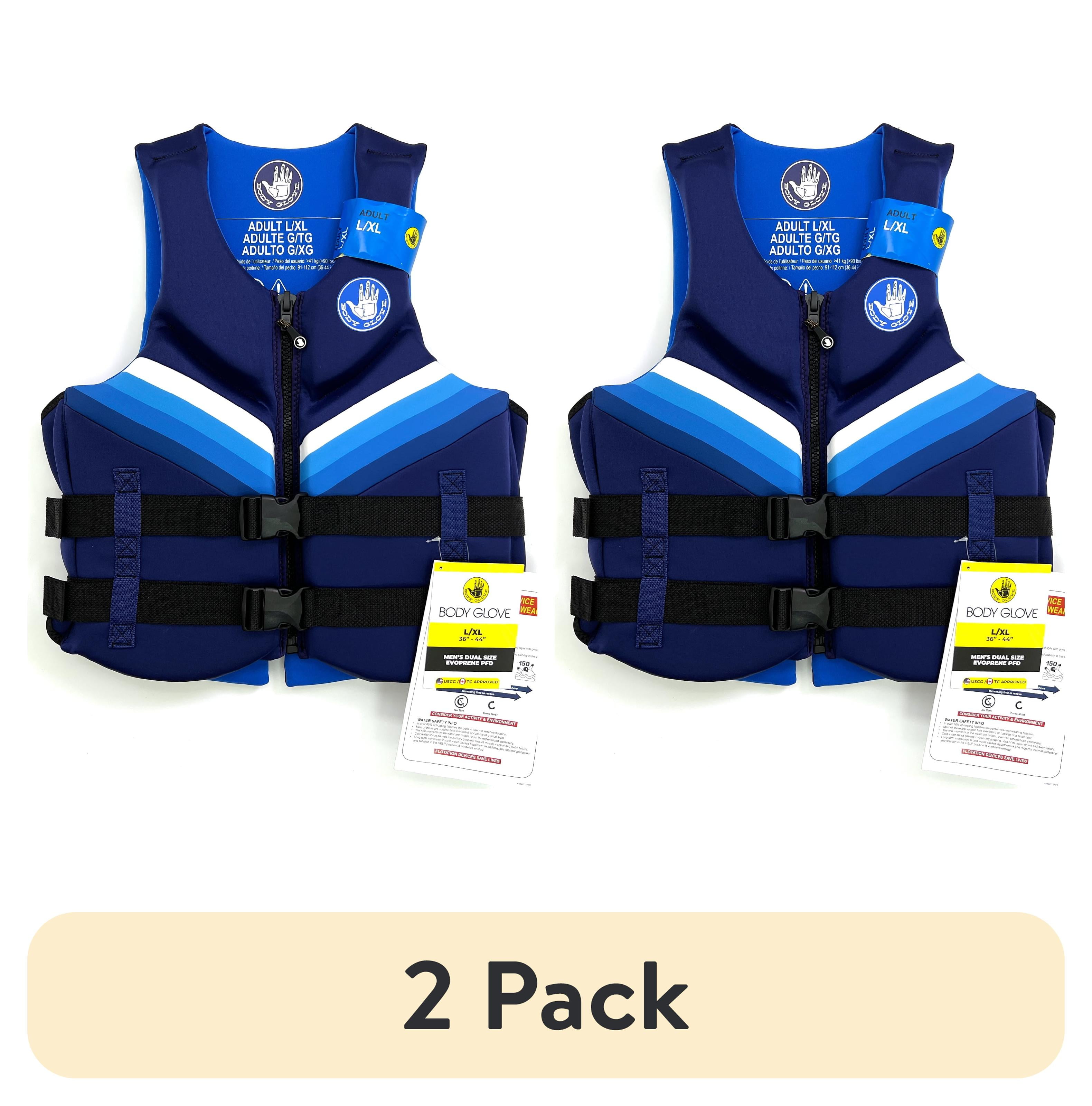 (2 pack) Body Glove Men's Dual-Size Evoprene PFD Life Jacket and Vest ...