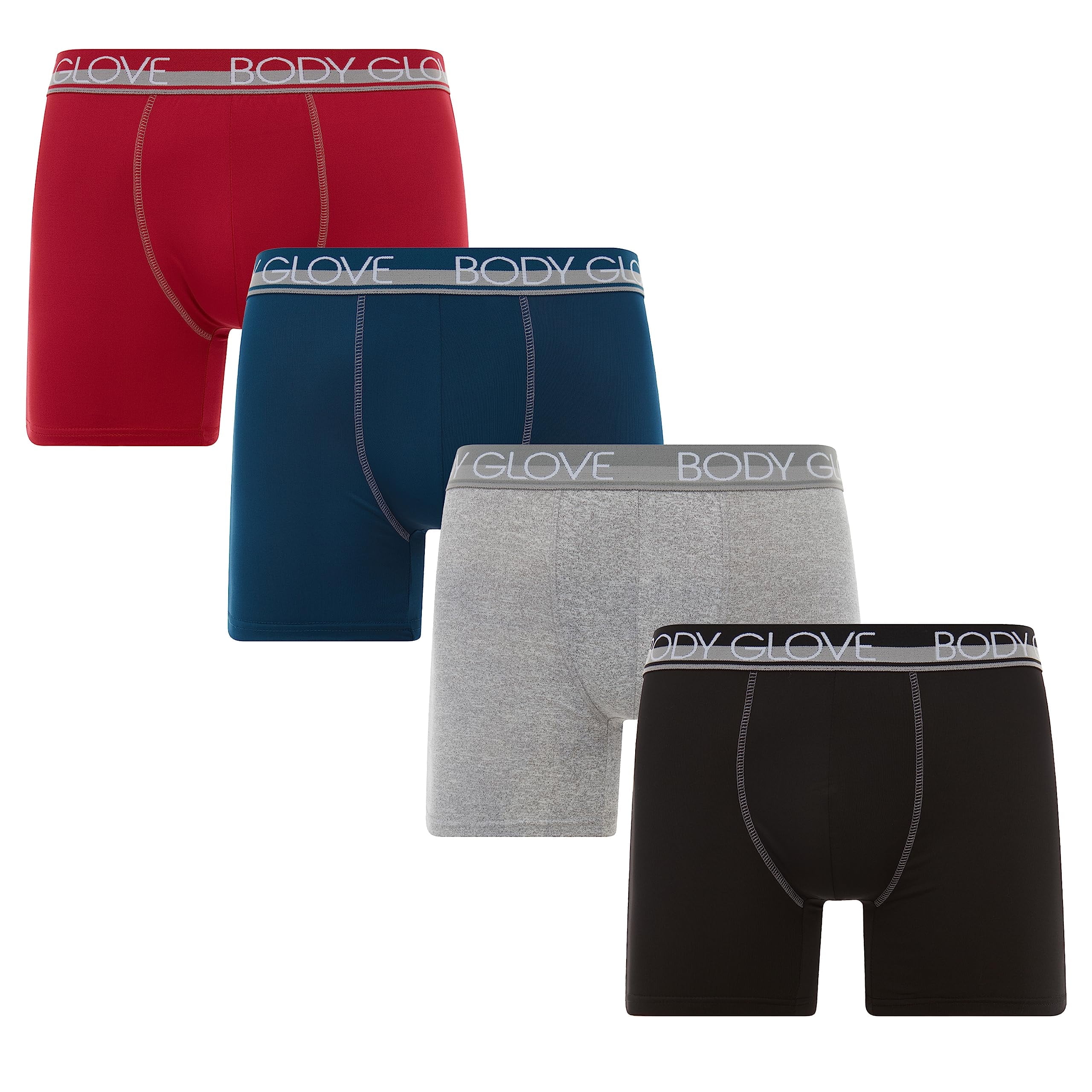 Body Glove Men's Boxer Briefs, 4 Pack, Moisture Wicking, Large ...