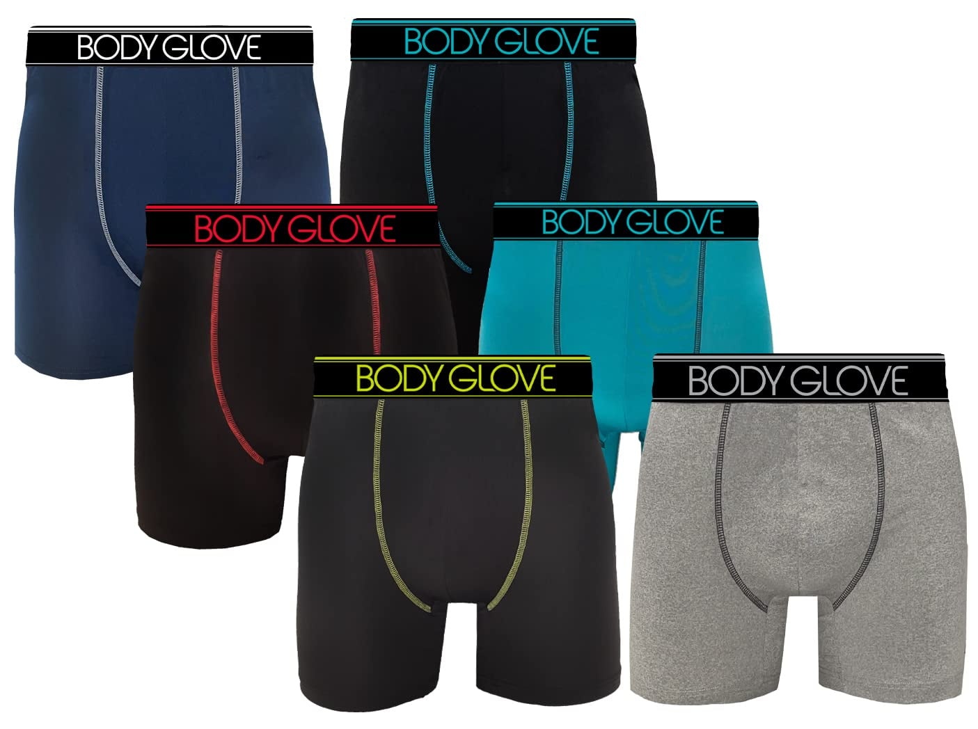 Body Glove Men's Performance Boxer Briefs, 6-Pack, Dry Fit, Breathable ...