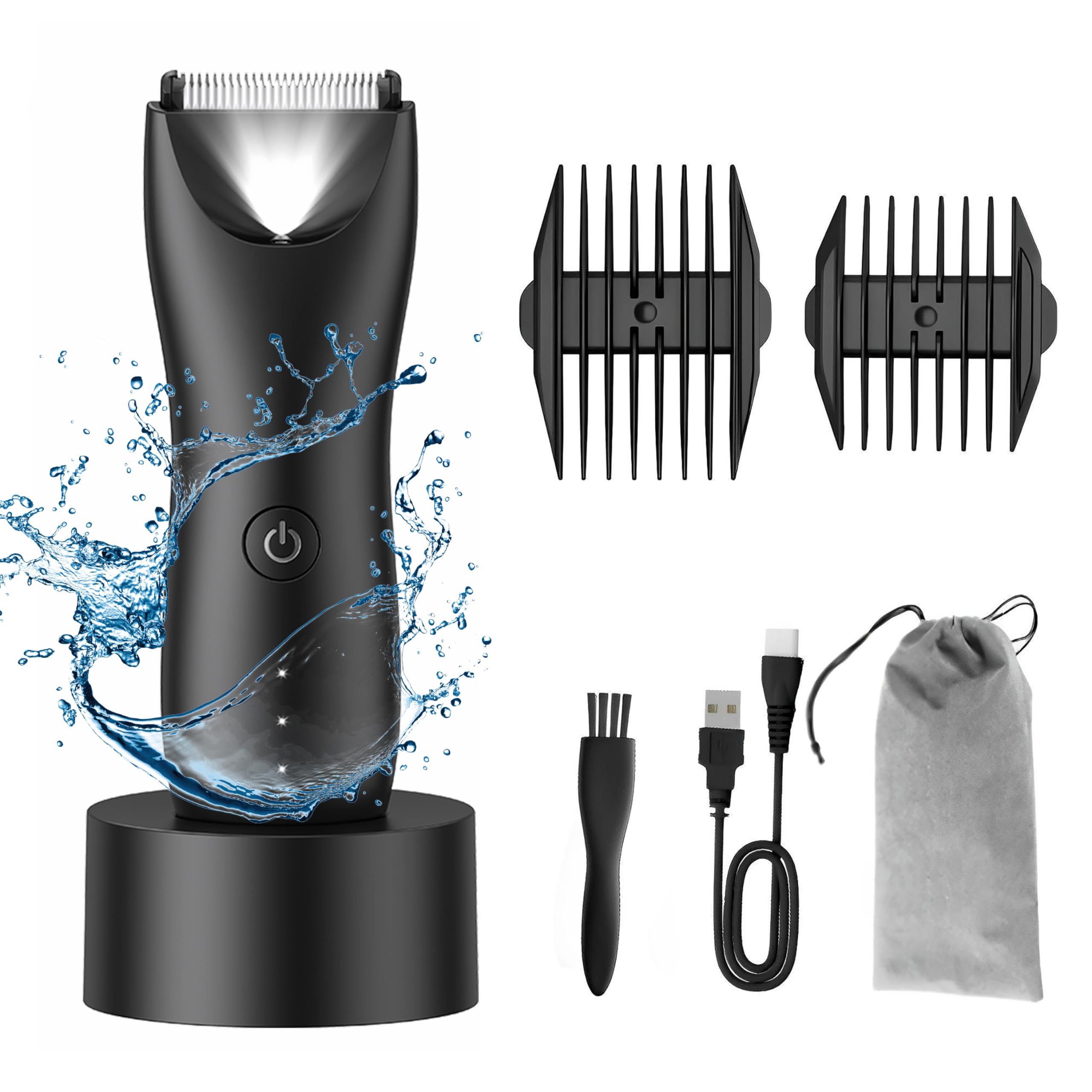 Body Hair Trimmer for Men, Ball Trimmer Set with Head Spotlight, Safety ...
