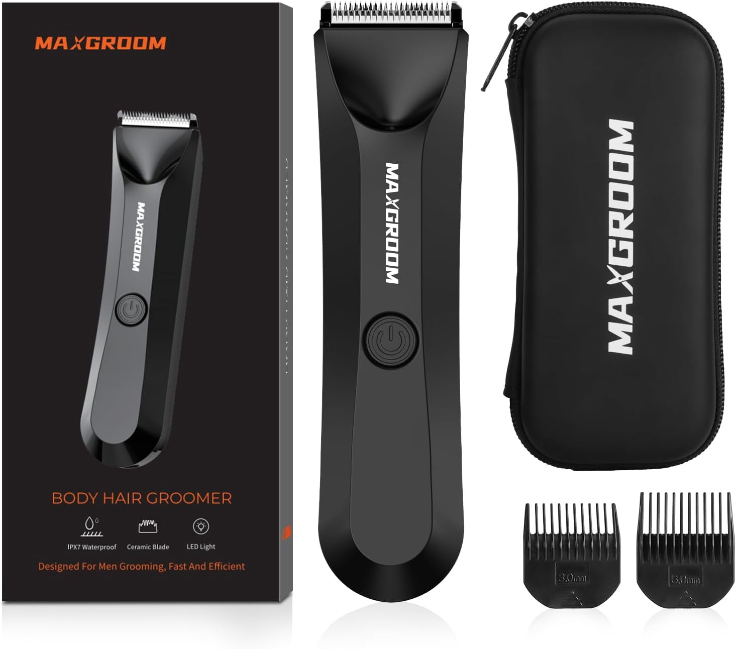Body Hair Trimmer for Men, MAXGROOM Waterproof Pubic Hair Trimmer ...