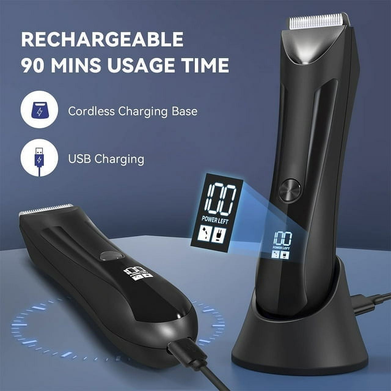 Body Hair Trimmer for Men Women, Electric Groin Bikini Ball Shaver ...