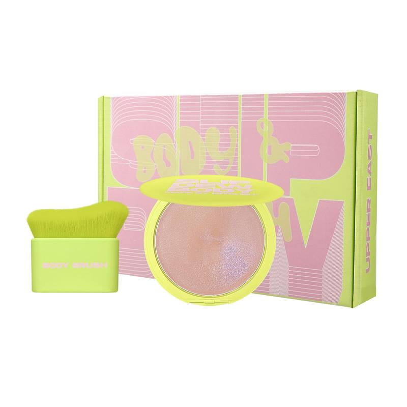 Body Highlighter Cream with Brush, 2 Counts/set Shimmering Body Makeup ...