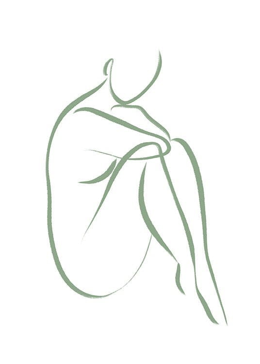 Body In Green No2 Print Wall Art Bedroom Wall Art - Walmart.com