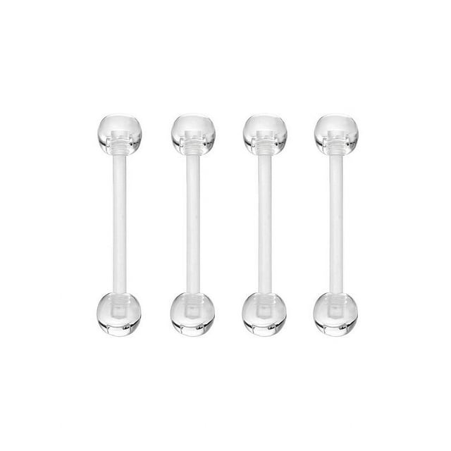 Body Jewelry 14 Gauge ClearTongue Retainer Bioflex, 4 Pack - Walmart.com
