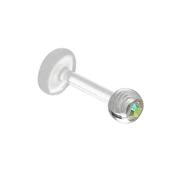 Body Jewelry 16 Gauge Crystal Retainer made with Bioflex - Walmart.com