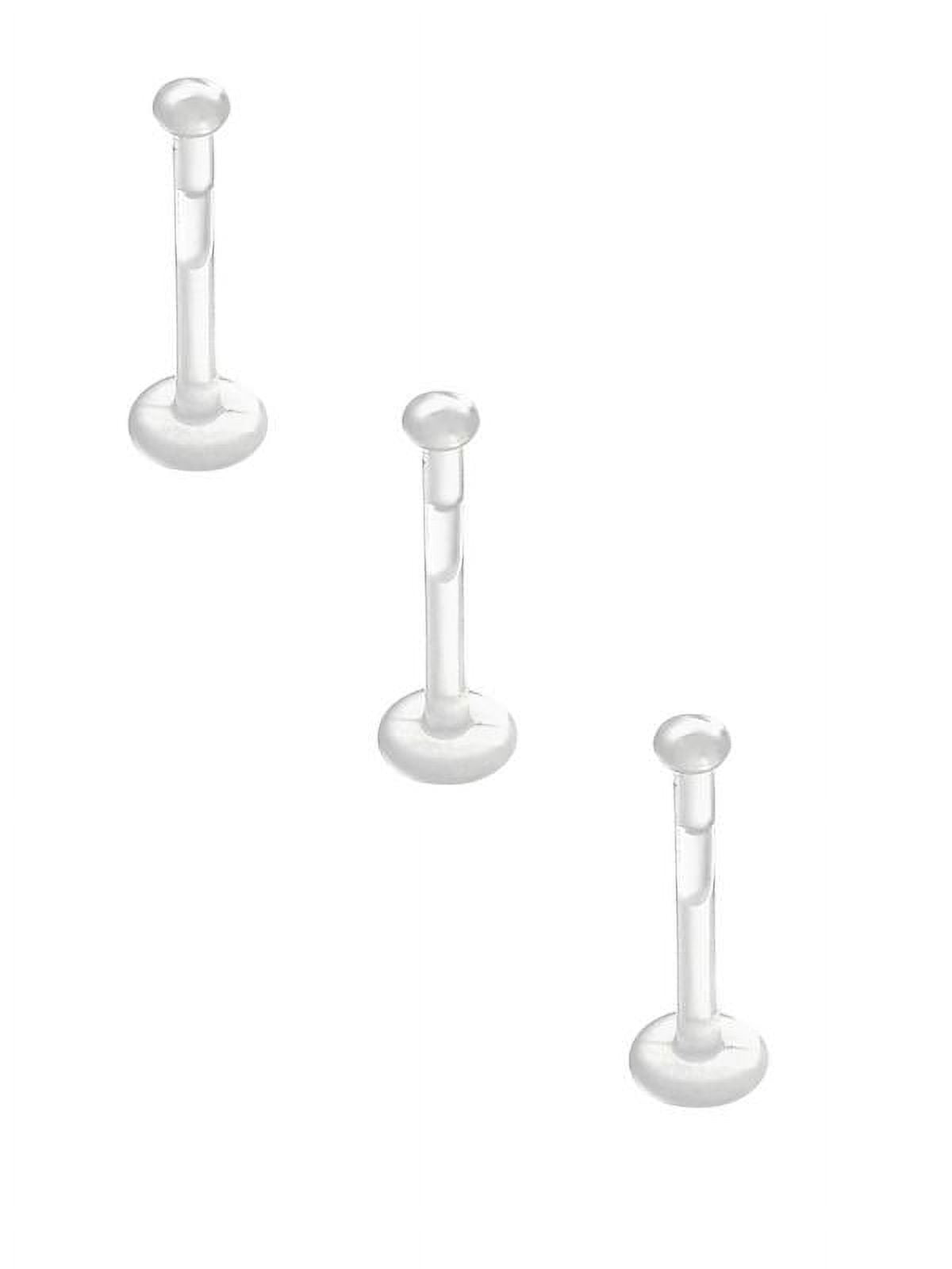 Body Jewelry 16G Clear Bioflex Body Piercing Retainers, 3 pcs, Hypo ...