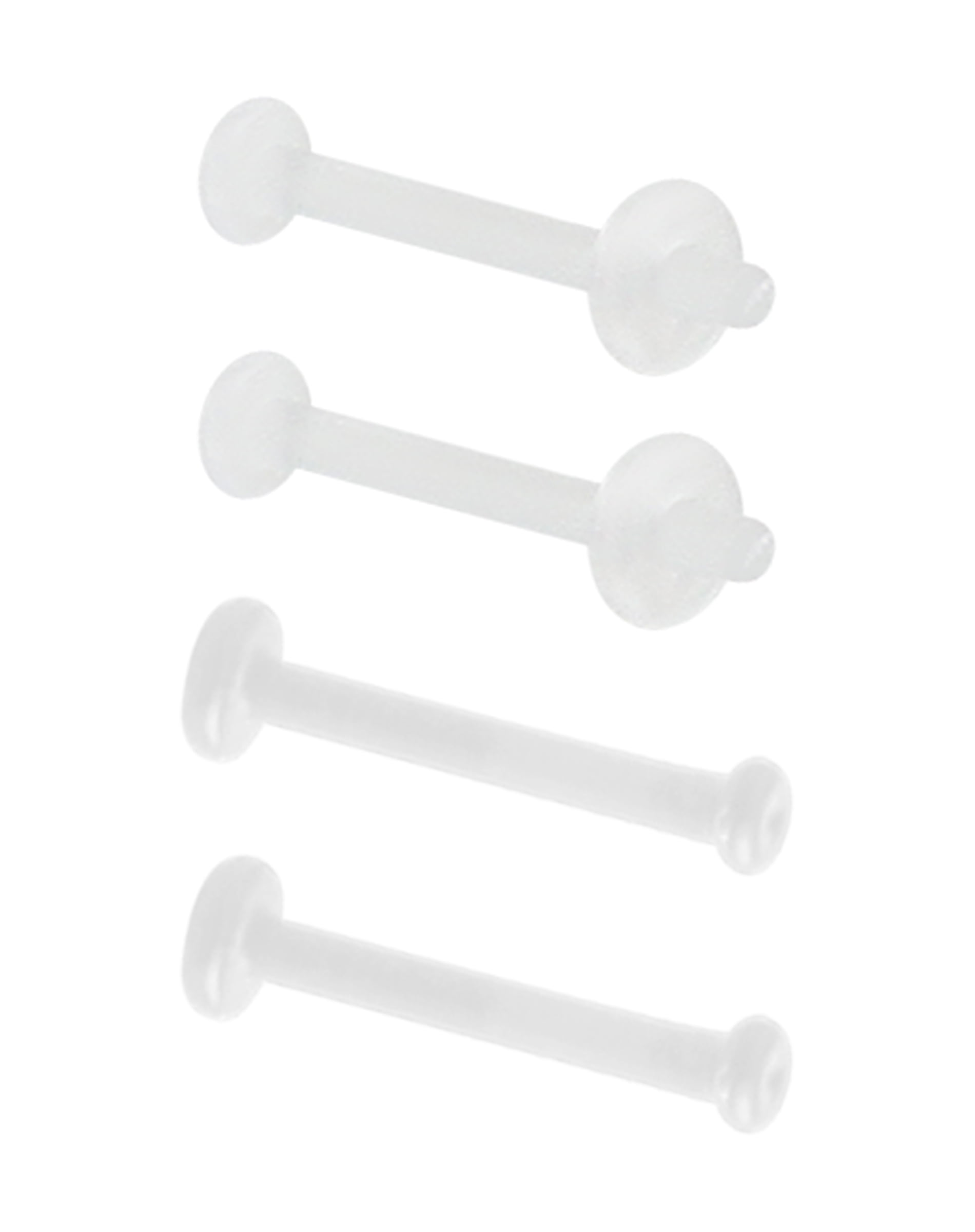 Body Jewelry 16G Unisex Adult Lip Retainer Clear Bioflex (No Metal) 4 ...