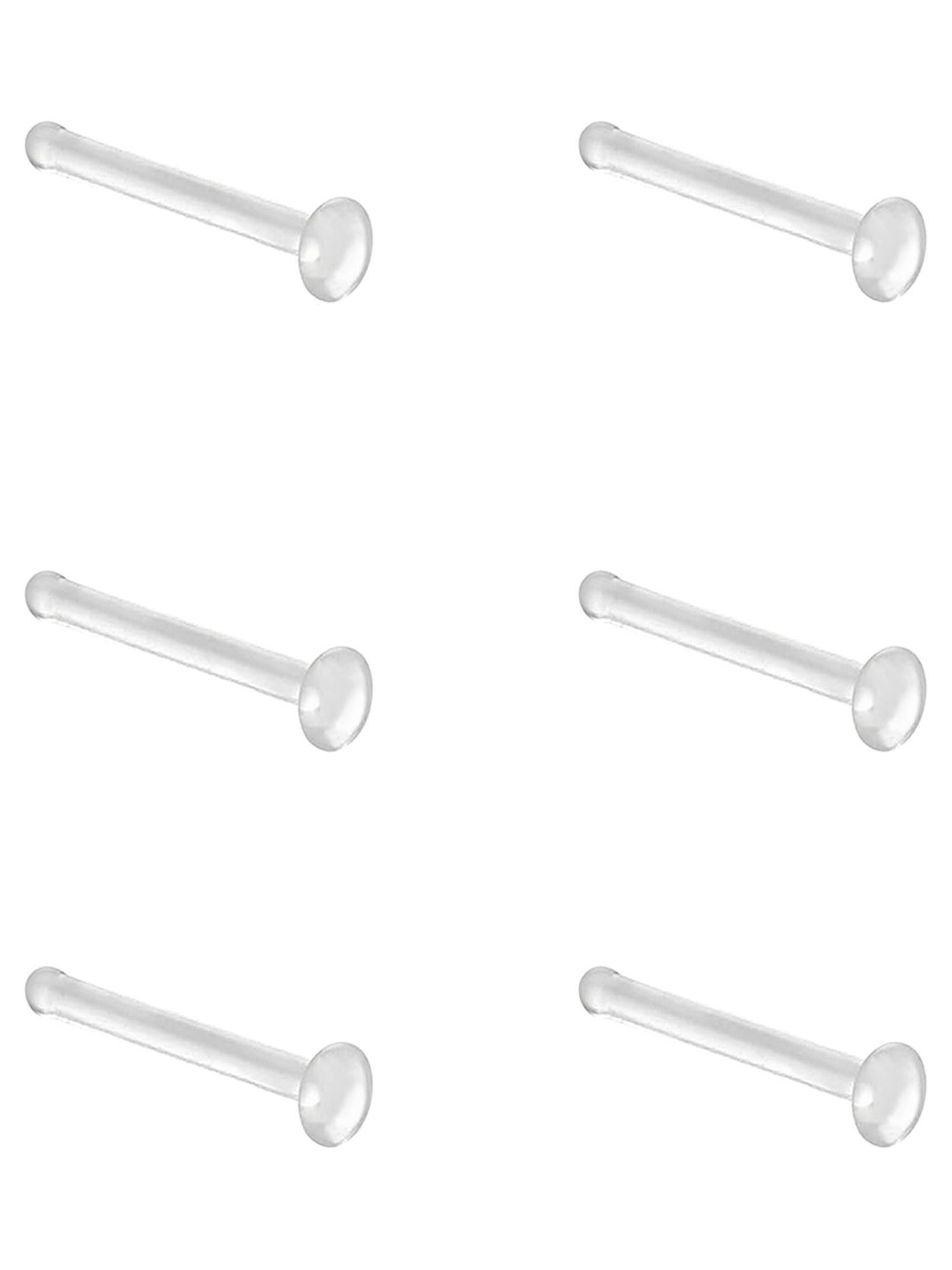 Body Jewelry 20G Adult Unisex Bioflex Material 6 Pack Nose Stud ...