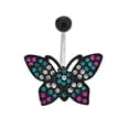Body Jewelry Multi Crystal Butterfly Belly Banana - Walmart.com