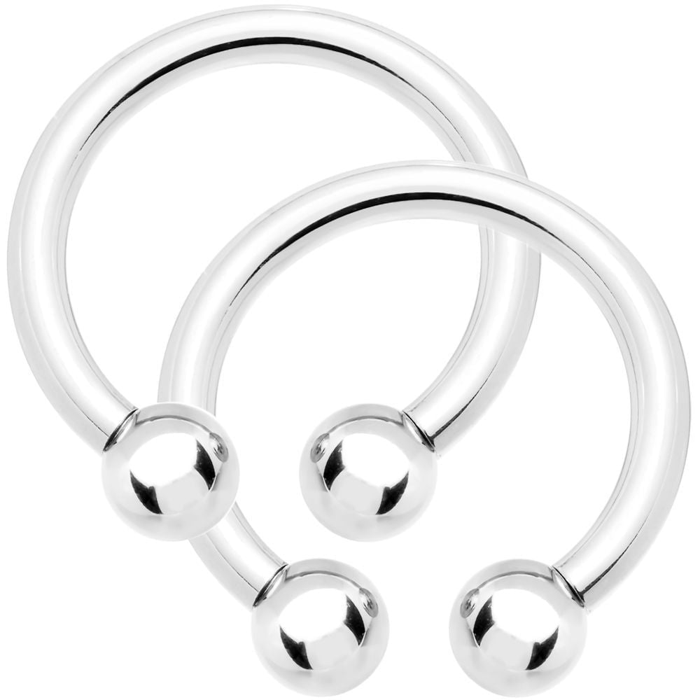 Body Jewelry Online Pair of 8g 19mm 3/4" Horseshoe Circular Barbells ...