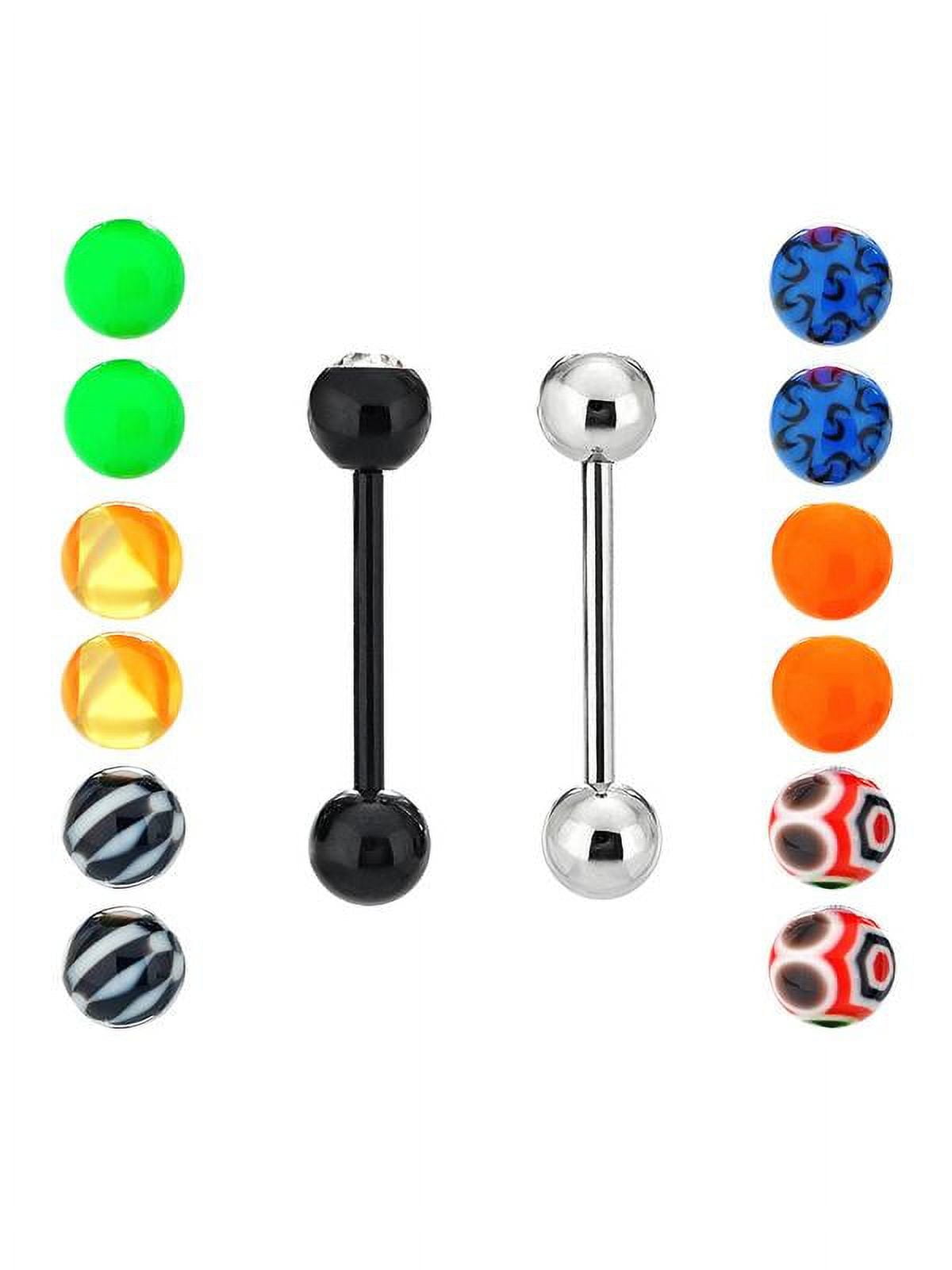 Body Jewelry Value Barbell Set 16 Beads 2 Barbells, assorted colors ...