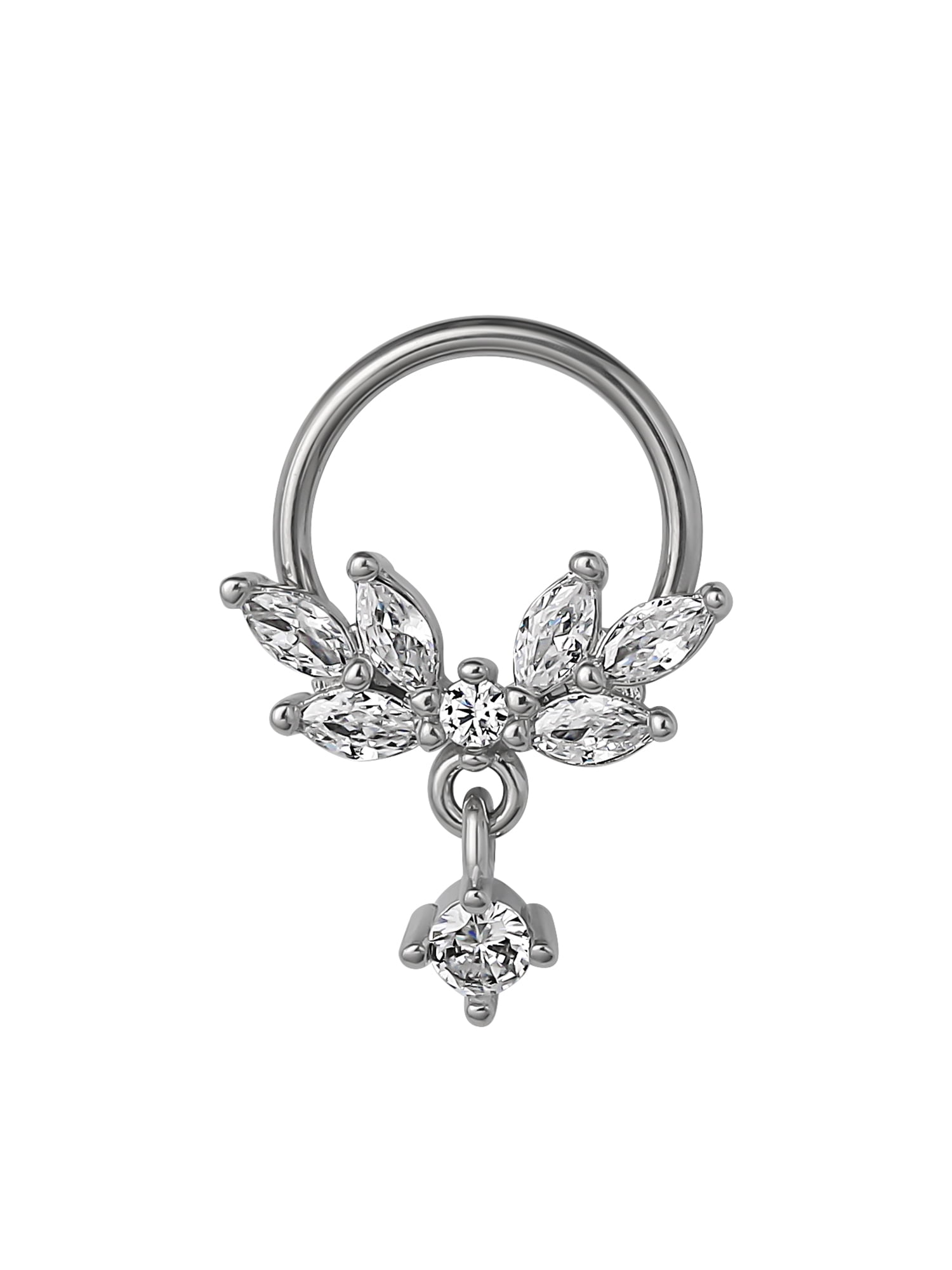 Body Jewelry Women's 16G Stainless Steel Piercing Element Cubic ...