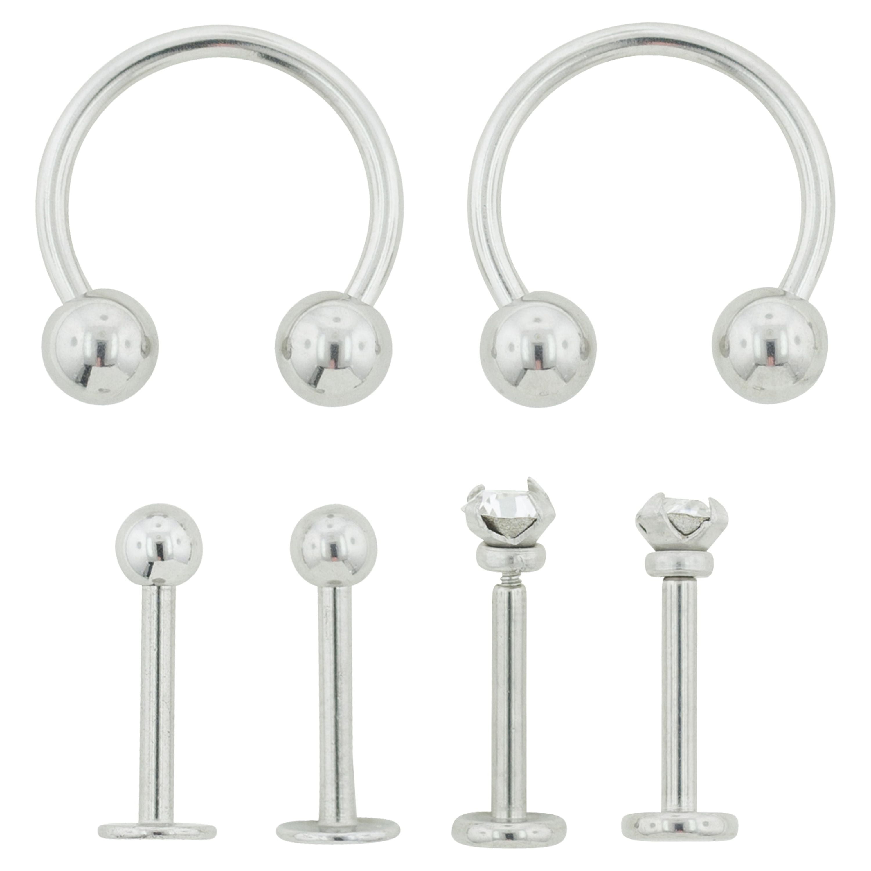 Body Jewelry Women's Art 16G Snake Bite Labret Monroe, 6 Pack - Walmart.com