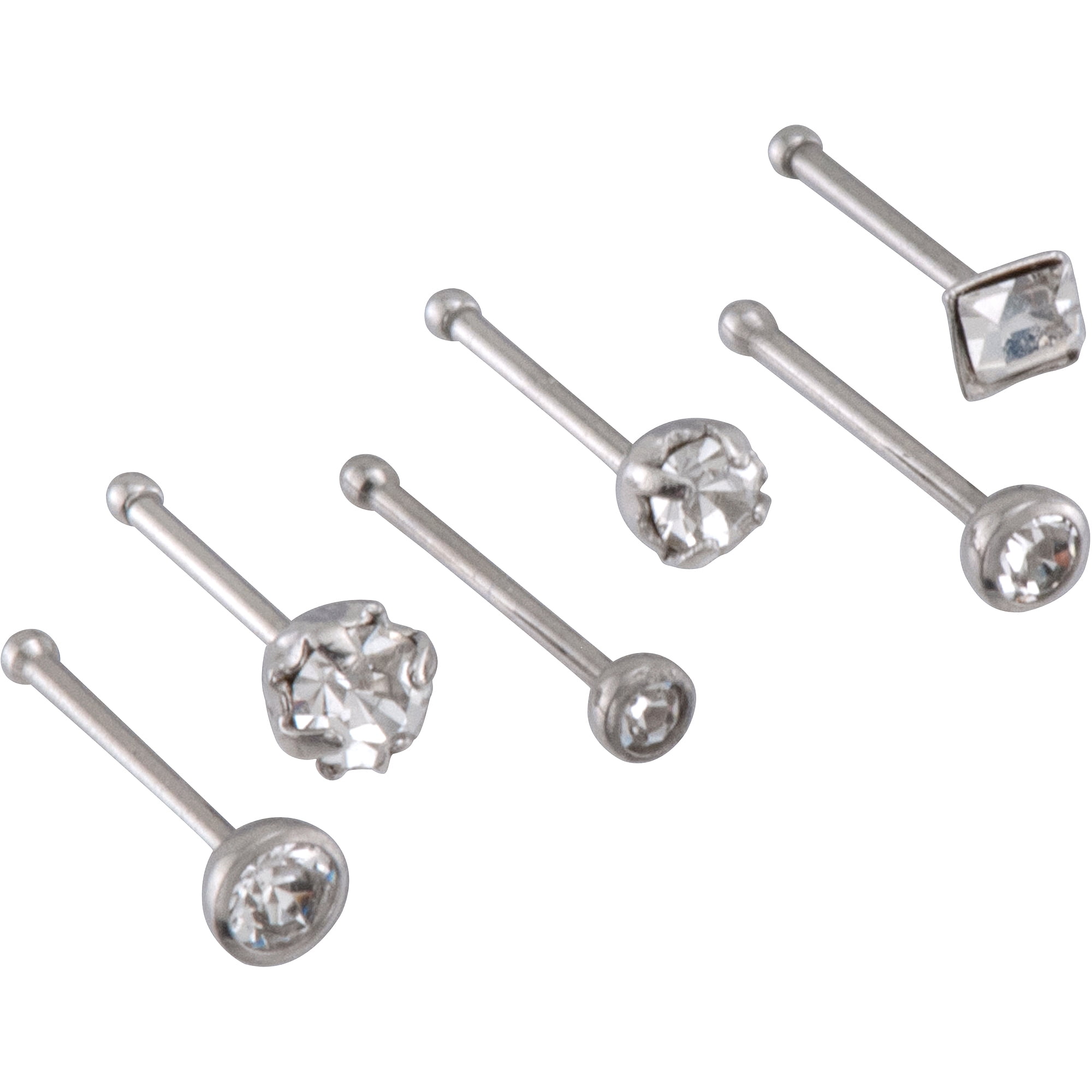 Body Jewelry- Women's Body Lead Crystal Nose Stud Value Pack - Walmart.com