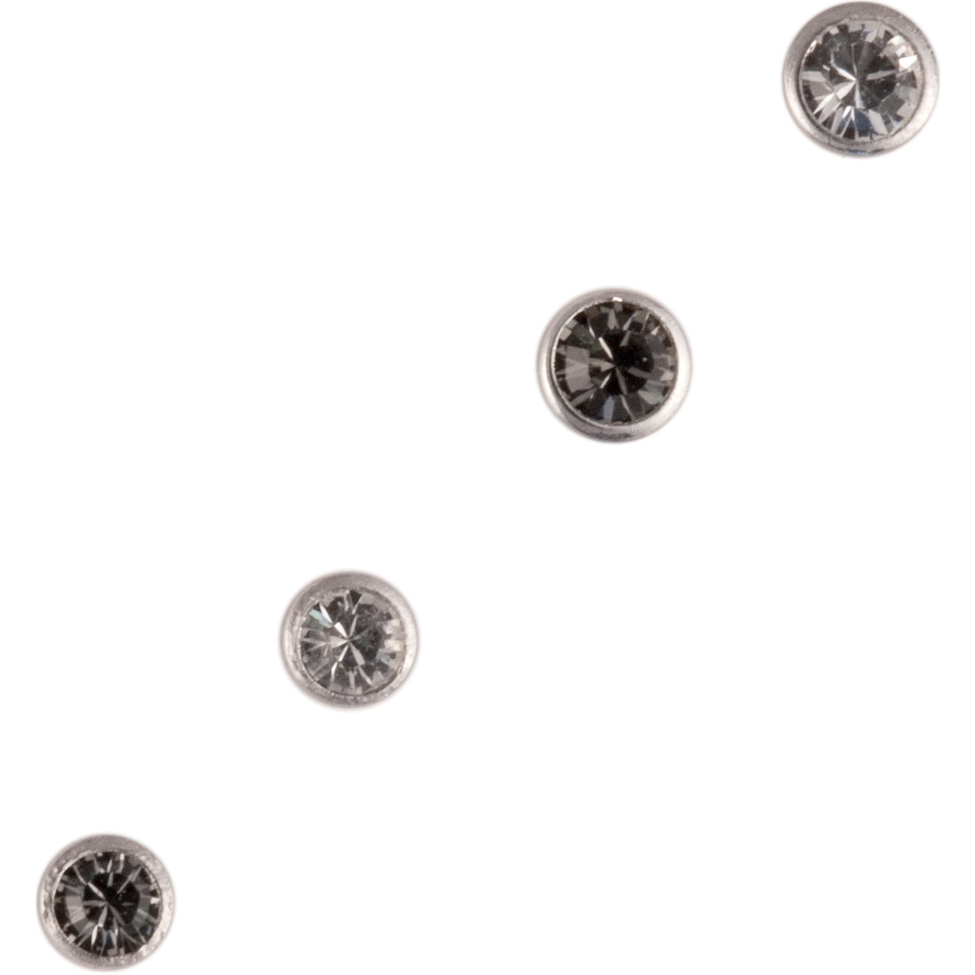 Body Jewelry Women's Stainless Steel L-Shaped Nose Studs with Clear and ...