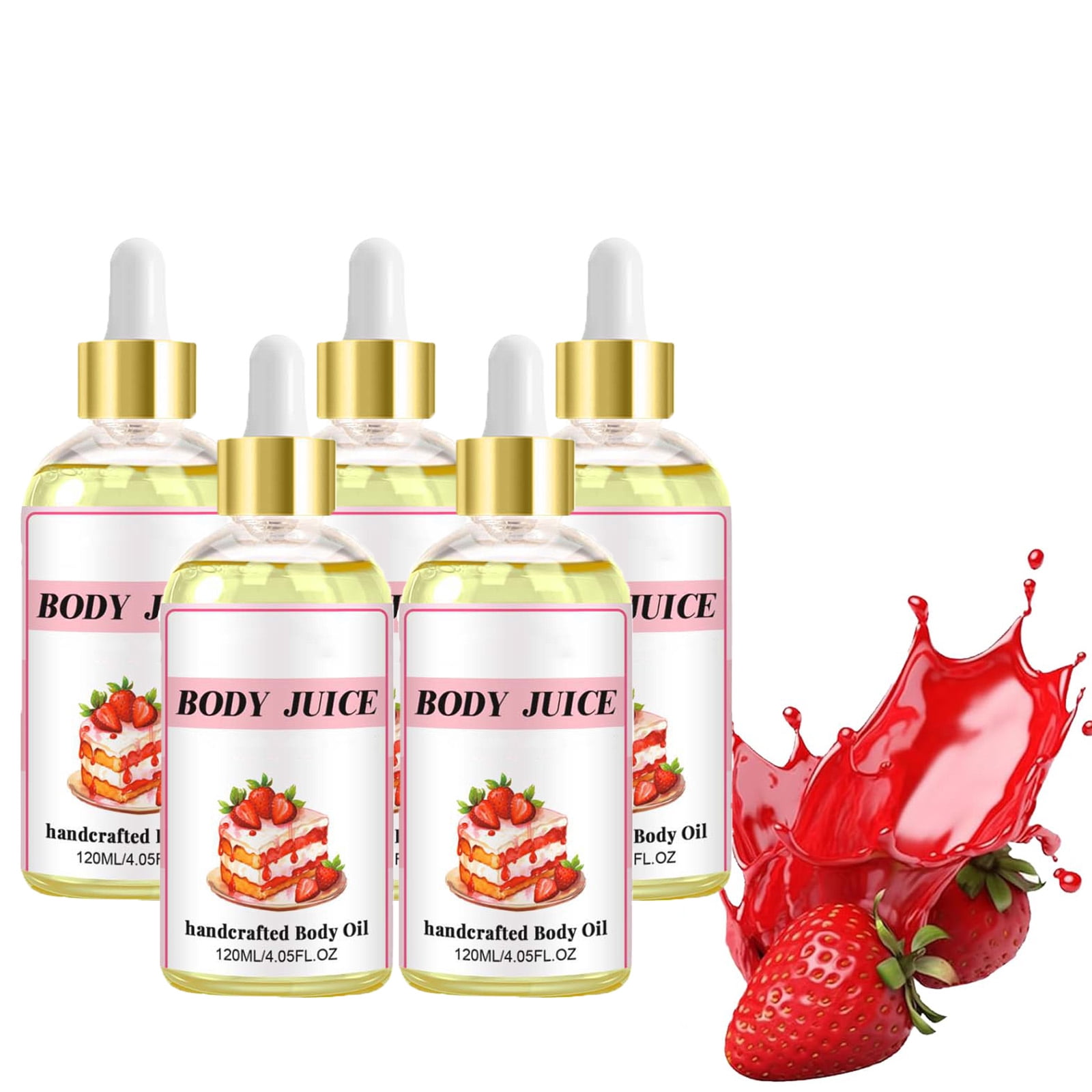 Body Juice Oil, Body Juice Oil Strawberry Shortcake,120ml Hand crafted ...