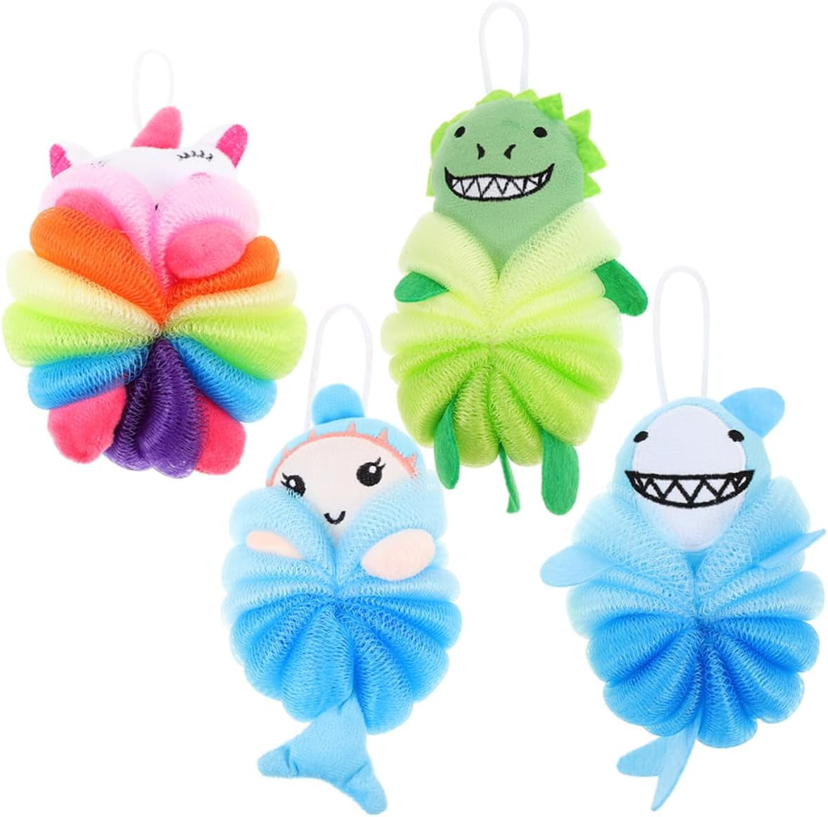Body Lotion 4pcs Children's Bath Ball Sponge Body Scrubber Loofah ...