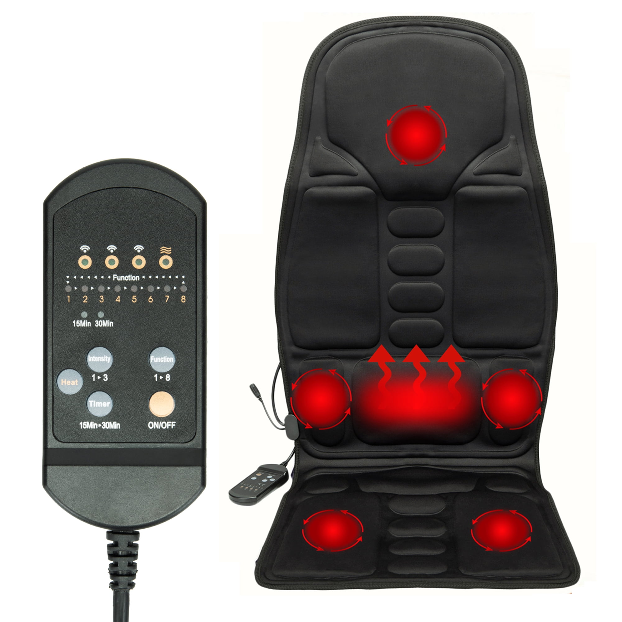 Body Massage Heated Seat Cushion 8 Mode 3 Intensity Back Massagers for ...