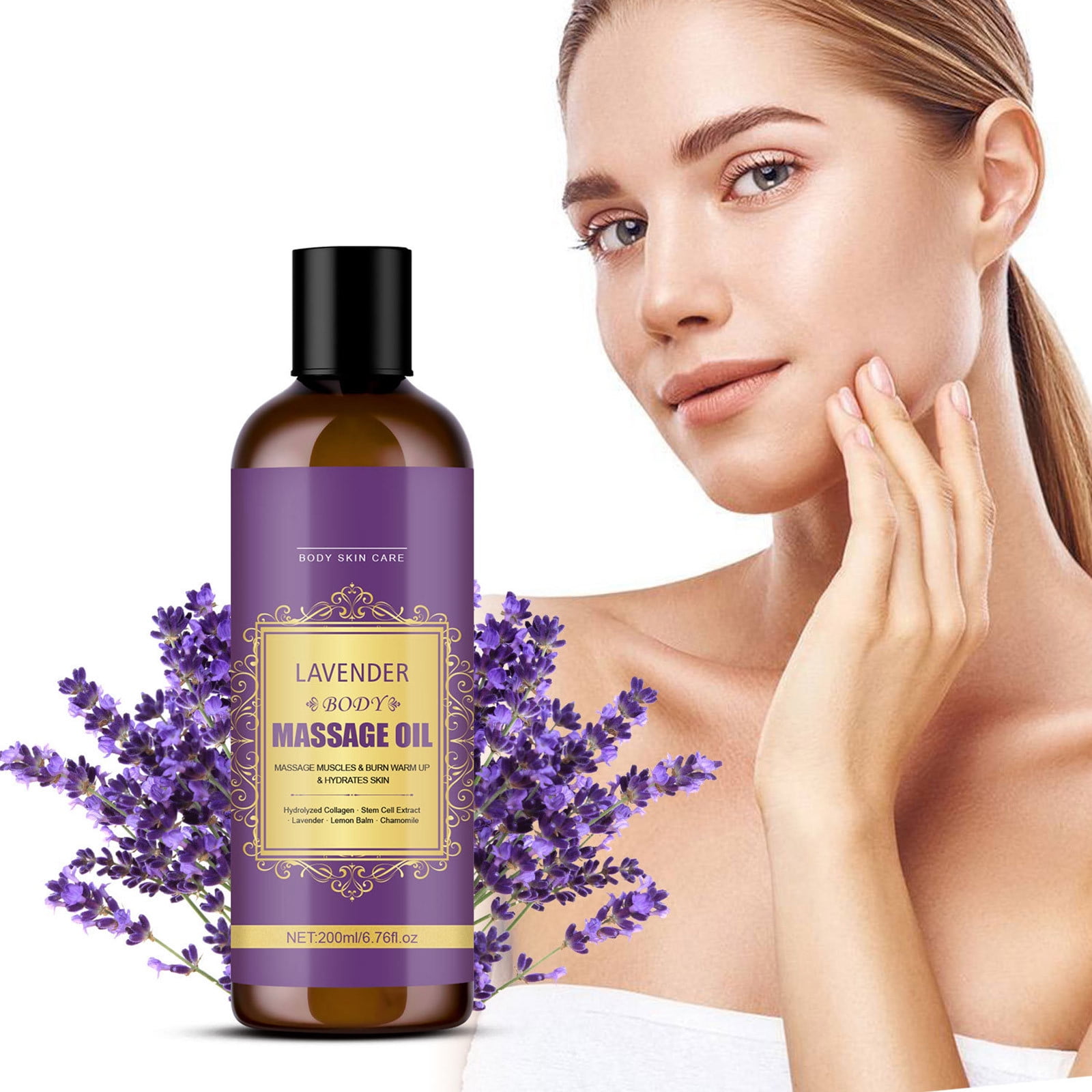 Body Massage Oil with Lavender, Lemon Balm & Chamomile Essential Oils ...
