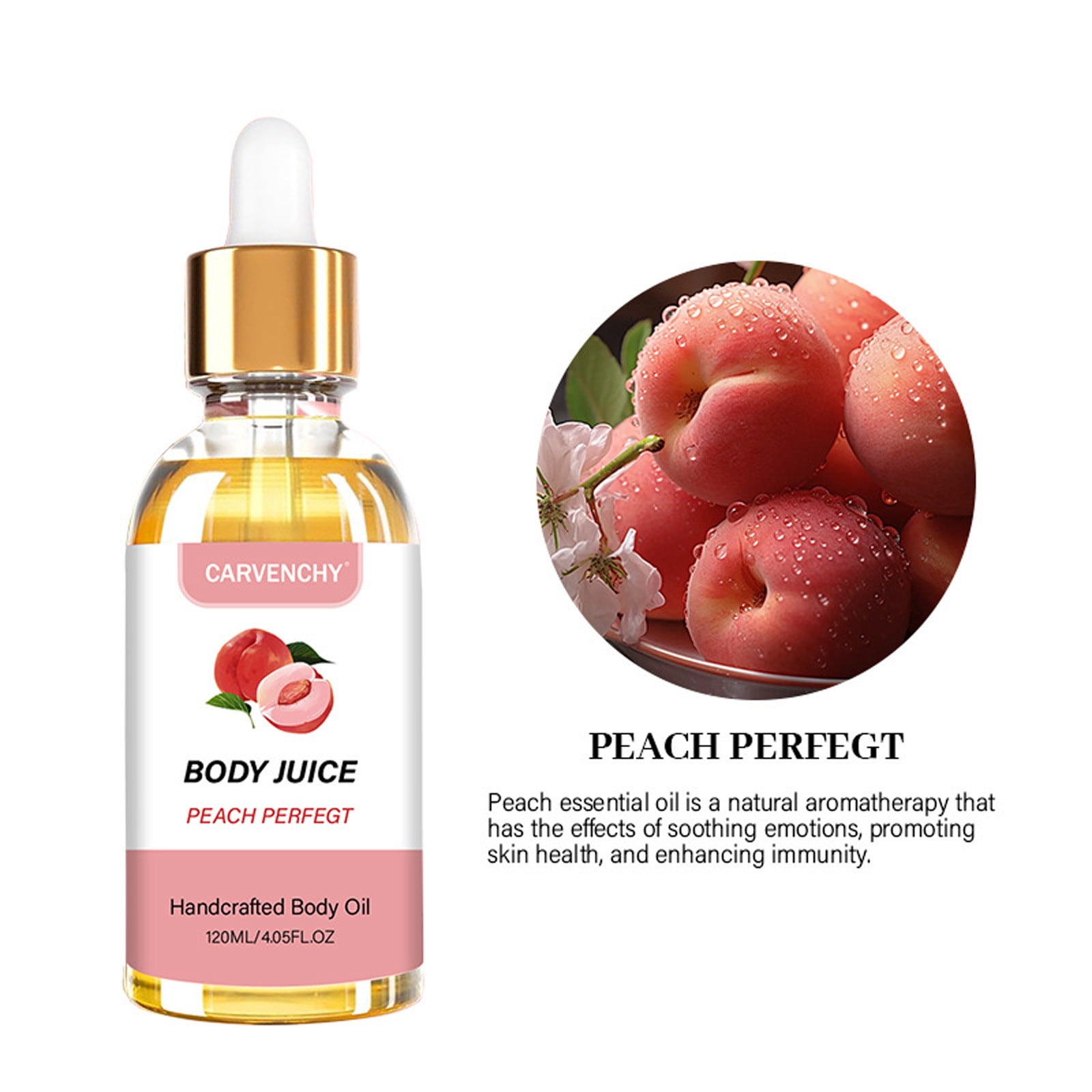 Body Oil Moisturizing Peach Scent by BODYJUICE | Lightweight Non-Greasy ...