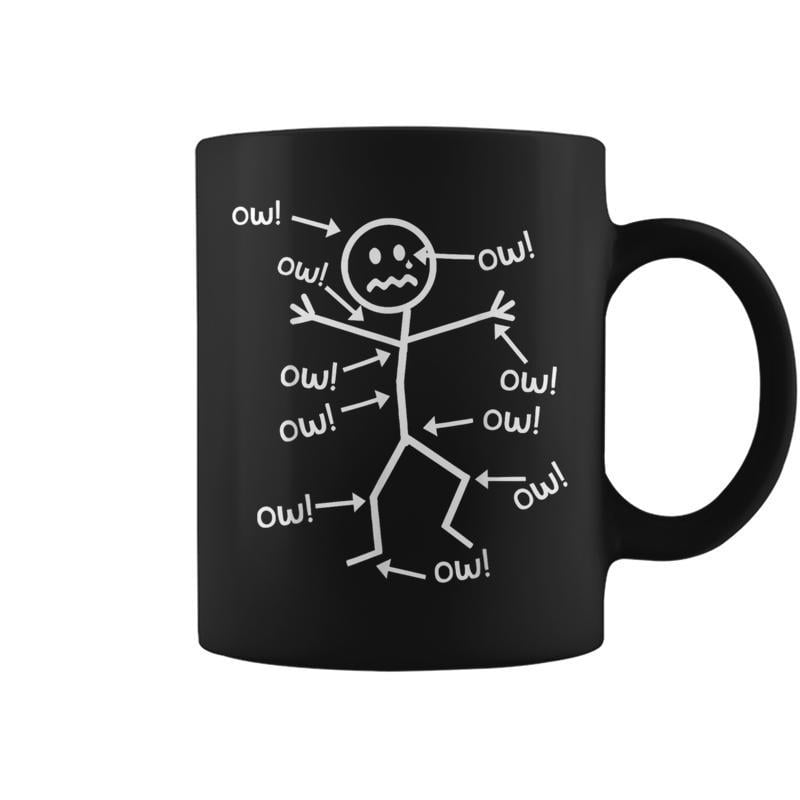 Body Pain Diagram Chronic Pain Stick Figure Ow Coffee Mugs - Walmart.com
